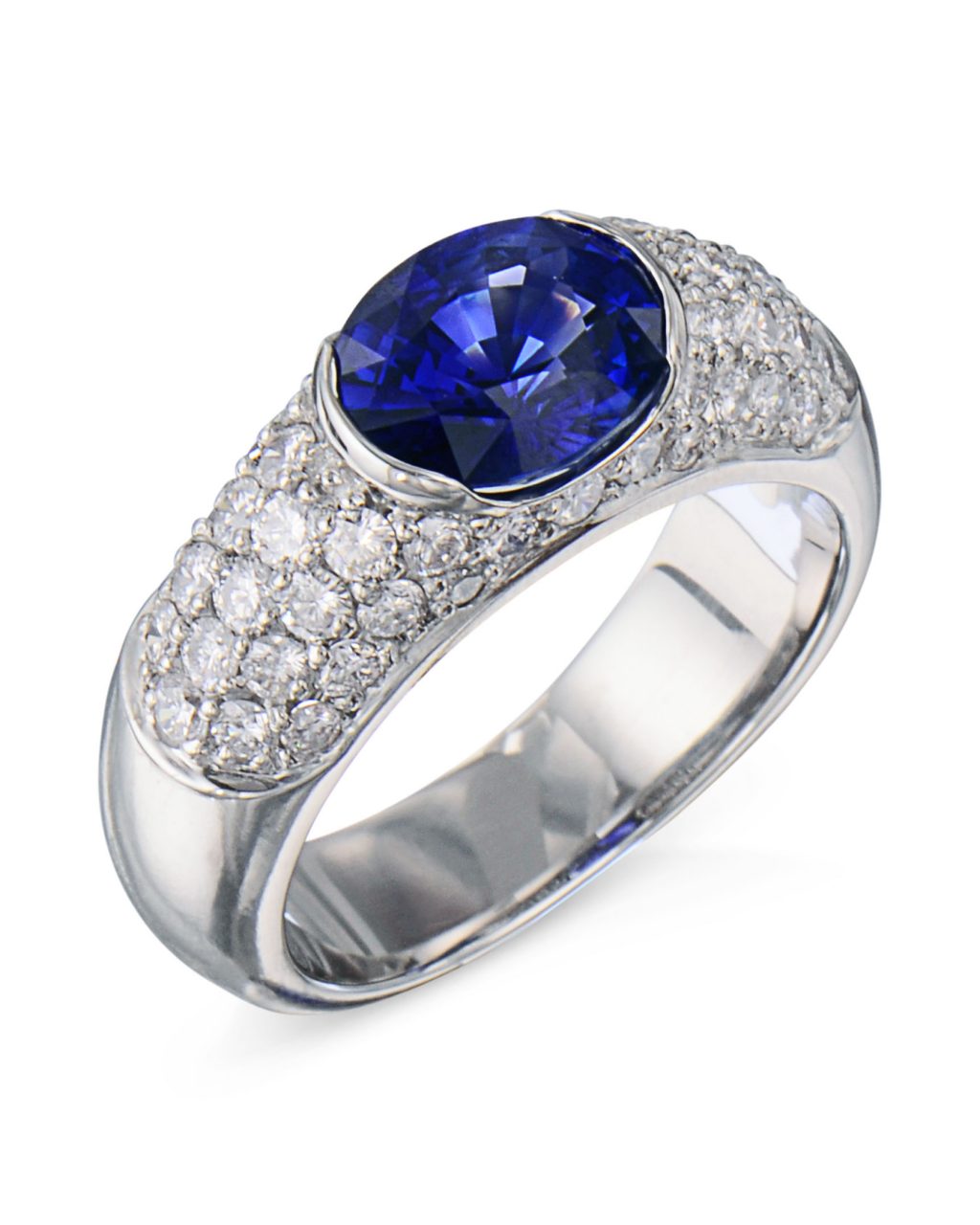 Oval Blue Sapphire Diamond Ring - Turgeon Raine Oval Blue Sapphire Diamond Ring - Turgeon Raine